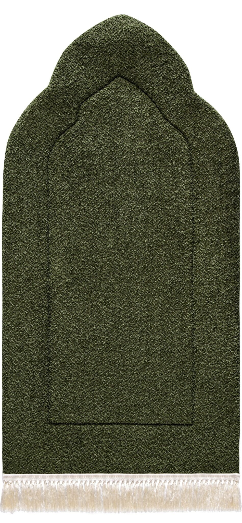 Deep Olive Arched Plain Prayer Mat - Arcadia Boutique